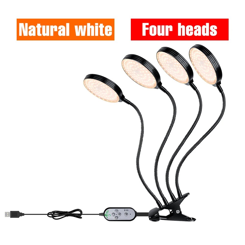 Фитолампа NJHIKG USB полного спектра Черный, Sunlight 4Heads