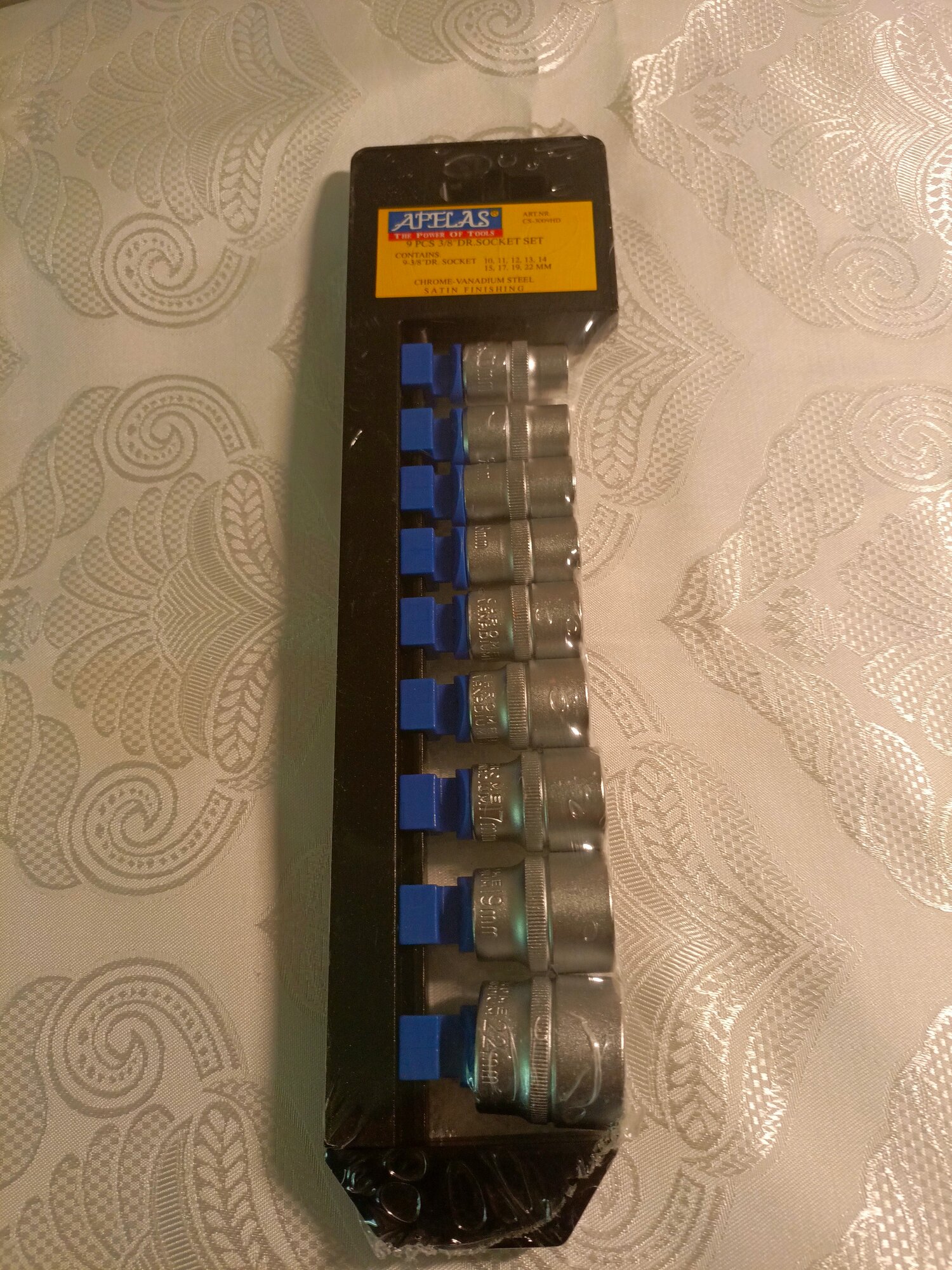 3/8" Набор коротких головок 6-гранных (10-22мм) 9пр. APELAS CS-3009HD