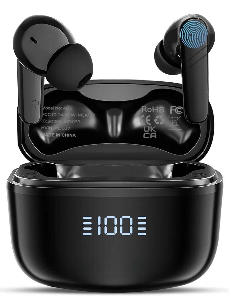 Наушники беспроводные с микрофоном, Bluetooth, Радиоканал, USB Type-C, черный матовый
