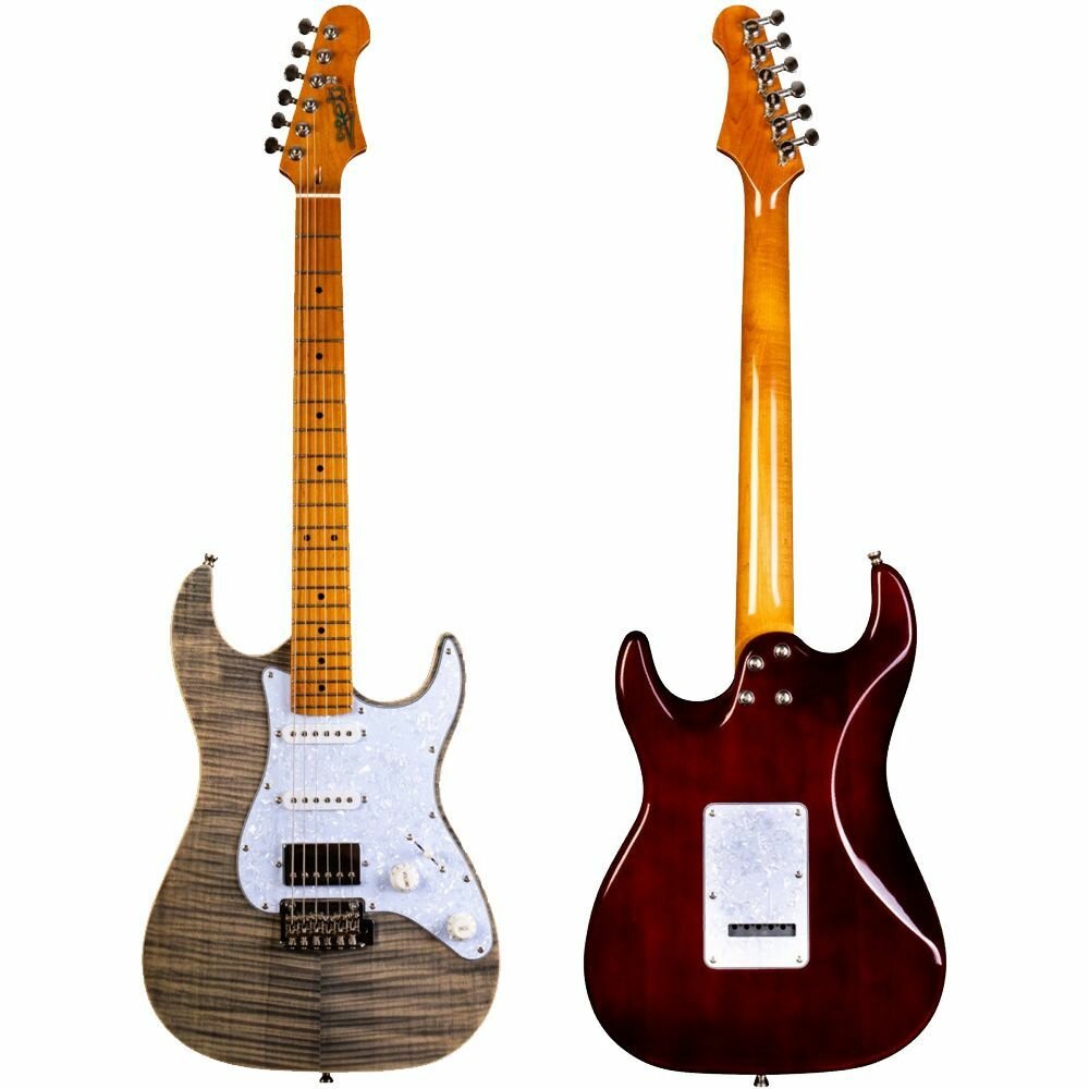 Электрогитара JET JS-450 TBK, Stratocaster, корпус тополь запеченный с топом из волнистого клена, 22 лада — фото 1