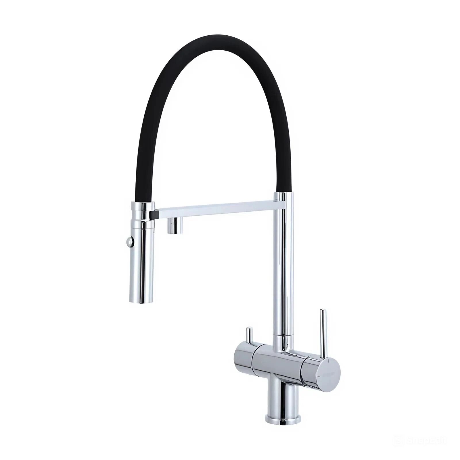 Смеситель для кухонной мойки Gappo G97-80 G4397-80 с подключением фильтра питьевой воды и гибким изливом, хром