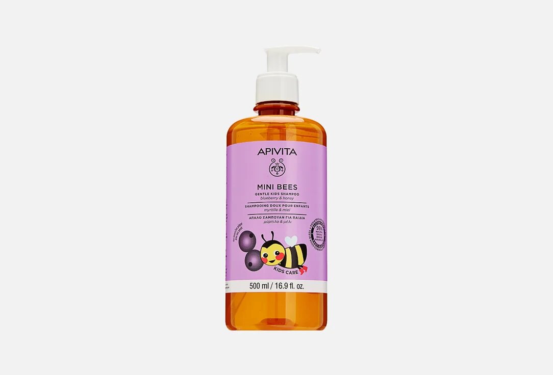 APIVITA blueberry and honey Нежный шампунь с Черникой и Мёдом 500мл
