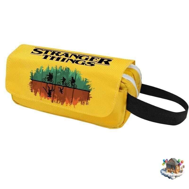 Пенал двойной Stranger Things (Очень Странные Дела), холщовый, водонепроницаемый, в японском стиле, для школы, большой,