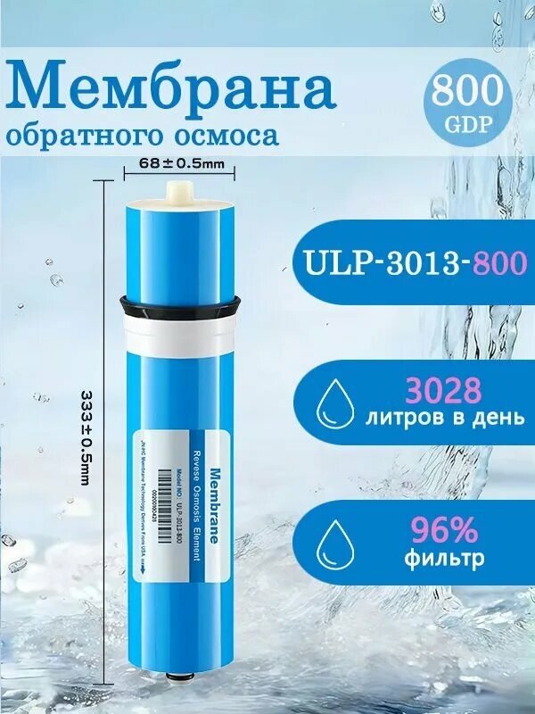 Мембрана обратного осмоса/800GPD/3028 литров в день/универсальный фильтрующий элемент