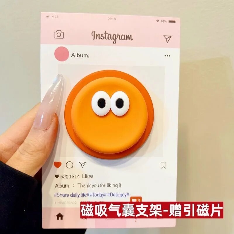 Для Samsung iPhone: Складной держатель из жидкого силикона Macaron, 3D-чехол с большими глазами, 8