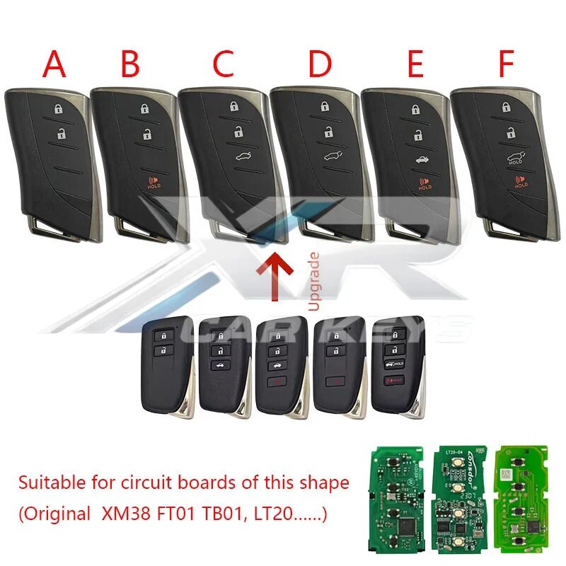 Модифицированный улучшенный корпус ключа-брелока Xhorse VVDI XM38 Lonsdor LT20 Series KEYDIY TDB42 F