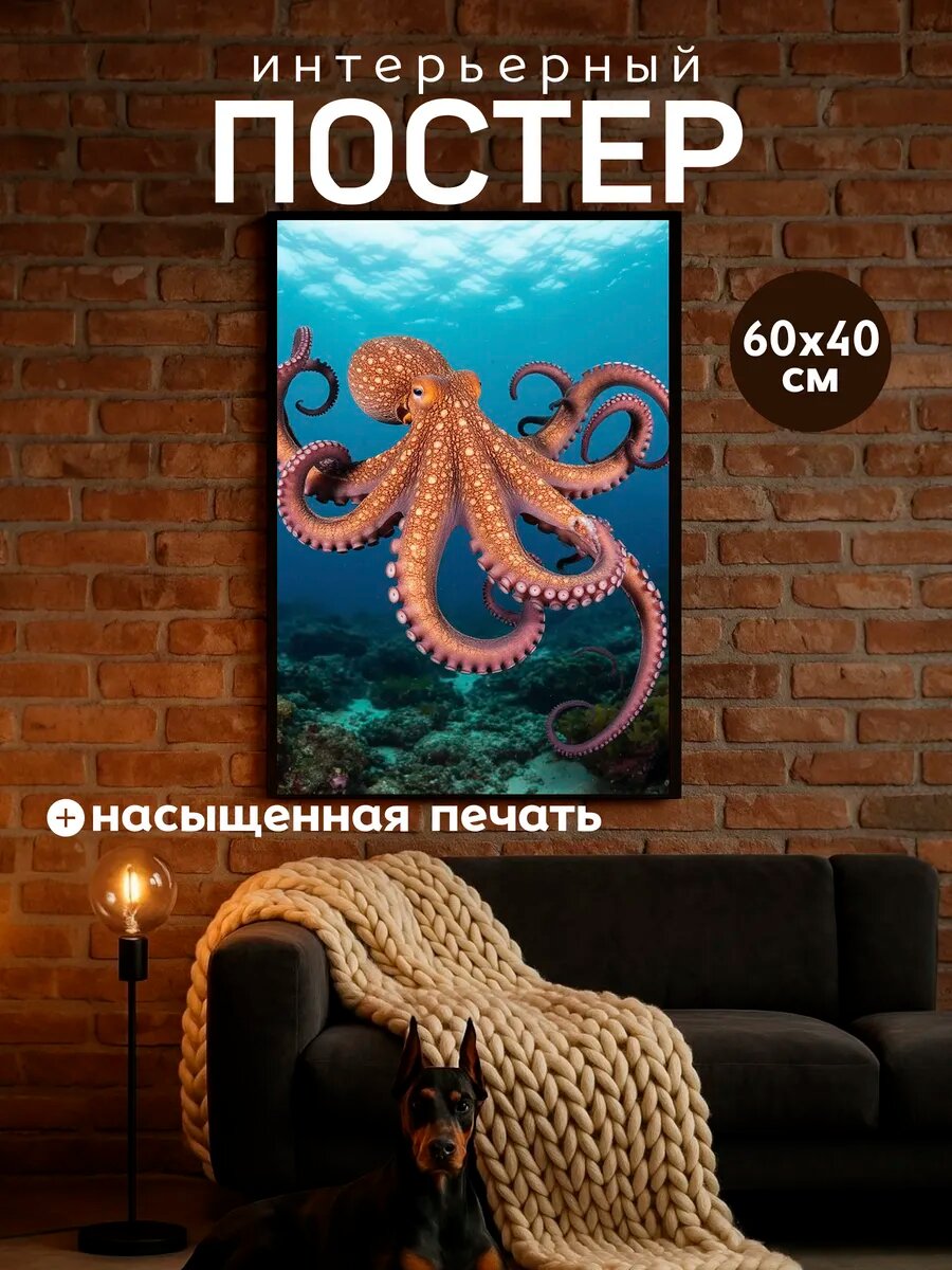 Постер для интерьера 40х60 Осьминог