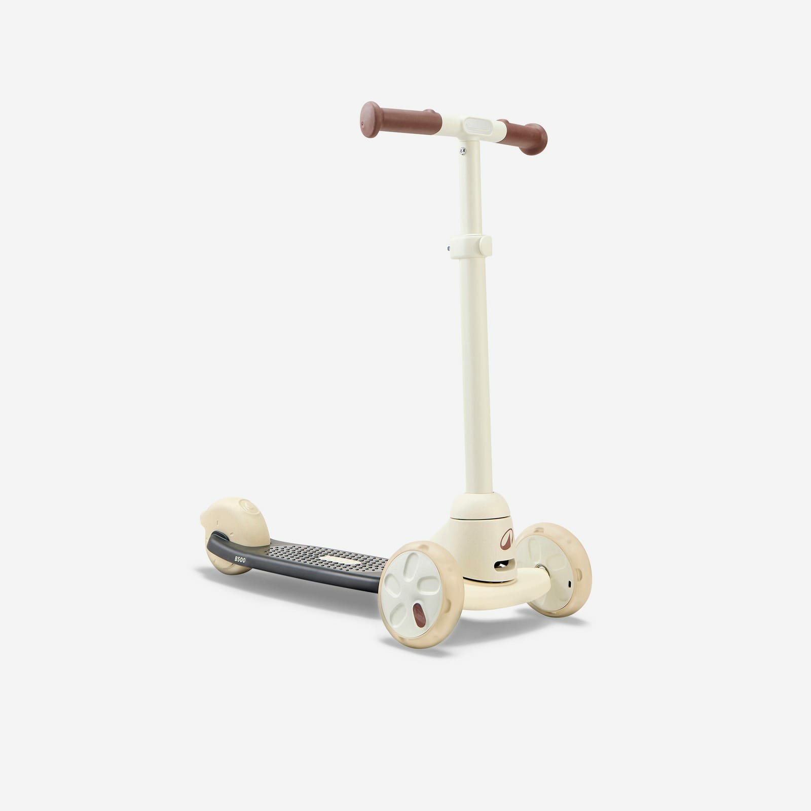 DECATHLON самокат Decathlon B500 Moka, 3-колесный, черный/бежевый/бесцветный