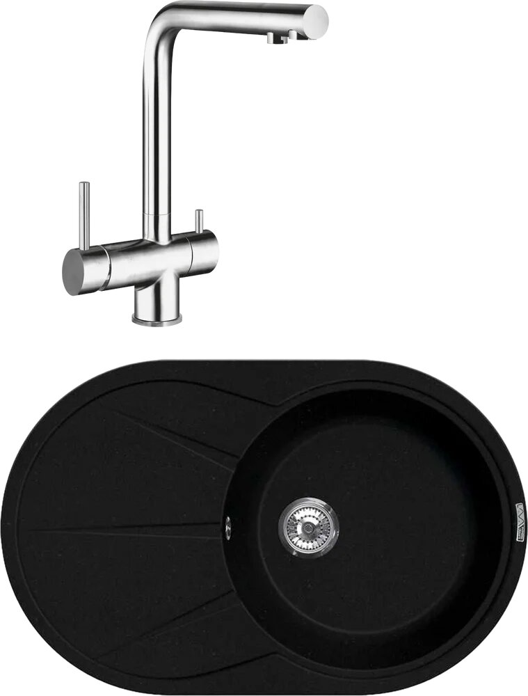 Комплект Мойка Lava E3. LAV / Смеситель SG14 CR, chrome