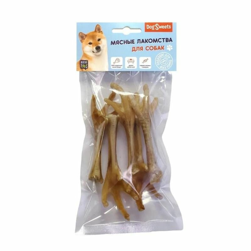 Dog'Sweets Лакомства для собак, Лапы куриные, 5 шт, 80 гр