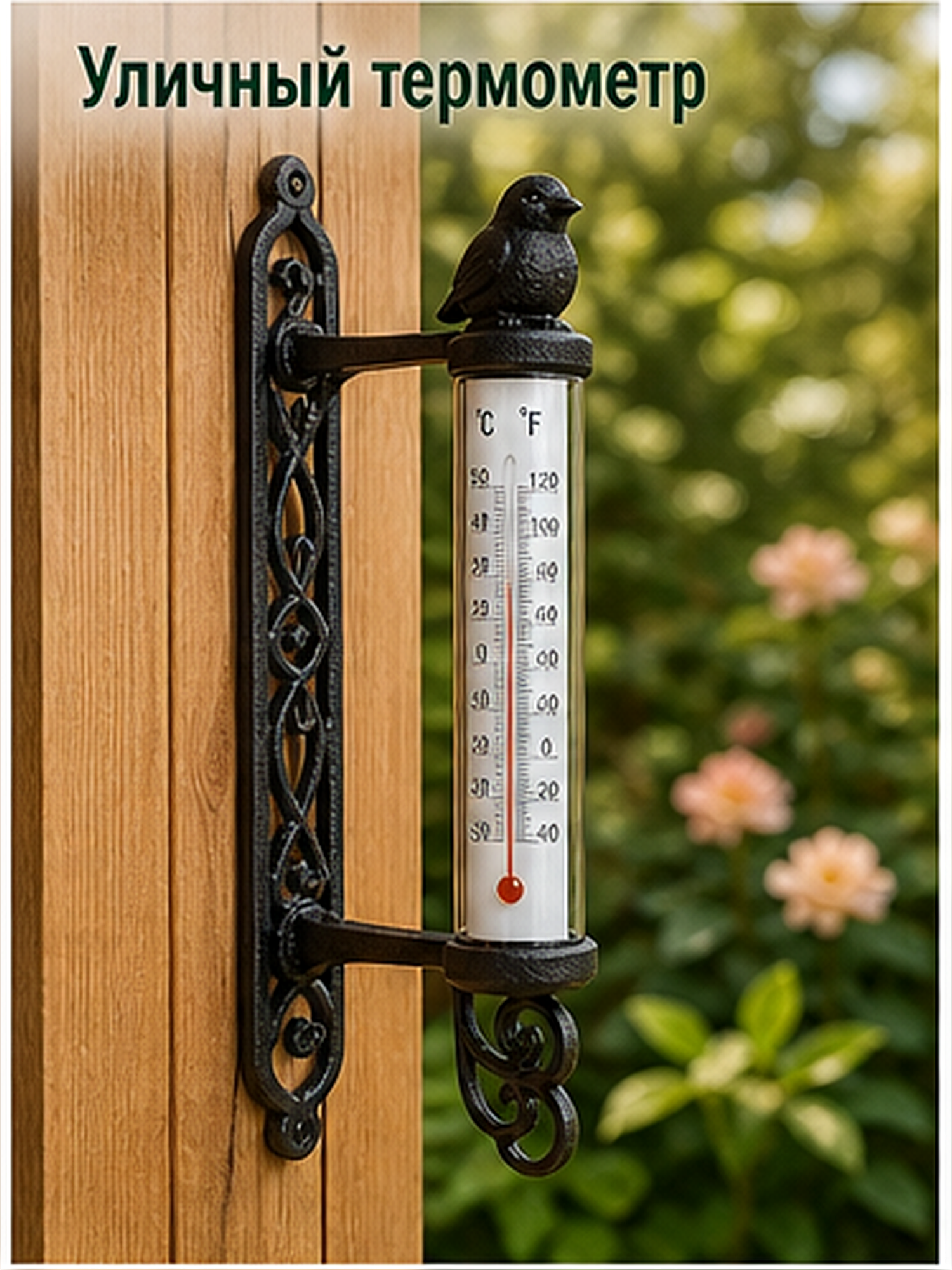 Термометр уличный механический настенный, металл, от -30 до +50 °С