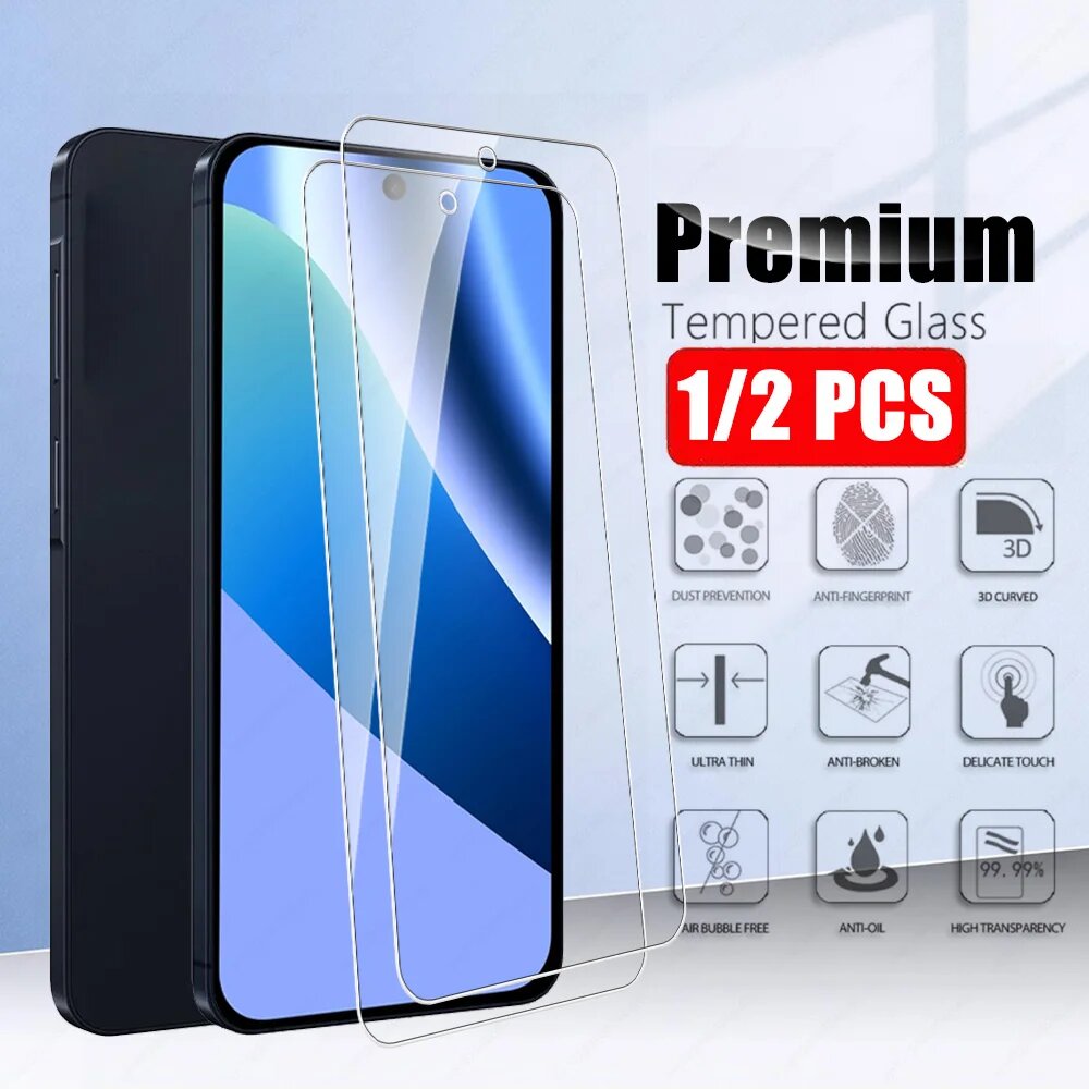 1/2 шт. Защитное стекло для экрана Google Pixel 10a, 11, 11Pro XL, 10 Pro XL, For Pixel 8A, 2 Pieces