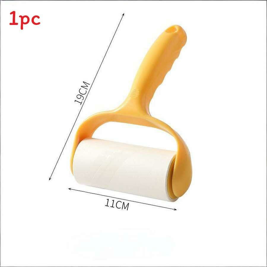 Eco-friendly sticky lint brush with removable sheets for fabric hair removal, yellow