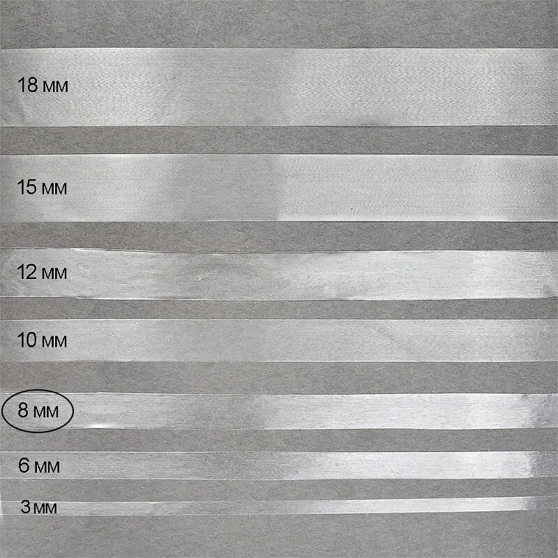 Лента эластичная TBY резинка, силиконовая, матовая, 8х0,3 мм, 1 кг (TBY.38007)