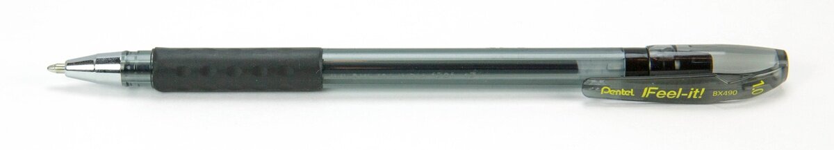 Шариковые ручки Pentel "Feel It!", диаметр 1 мм, BX490-A, черные, 12 шт