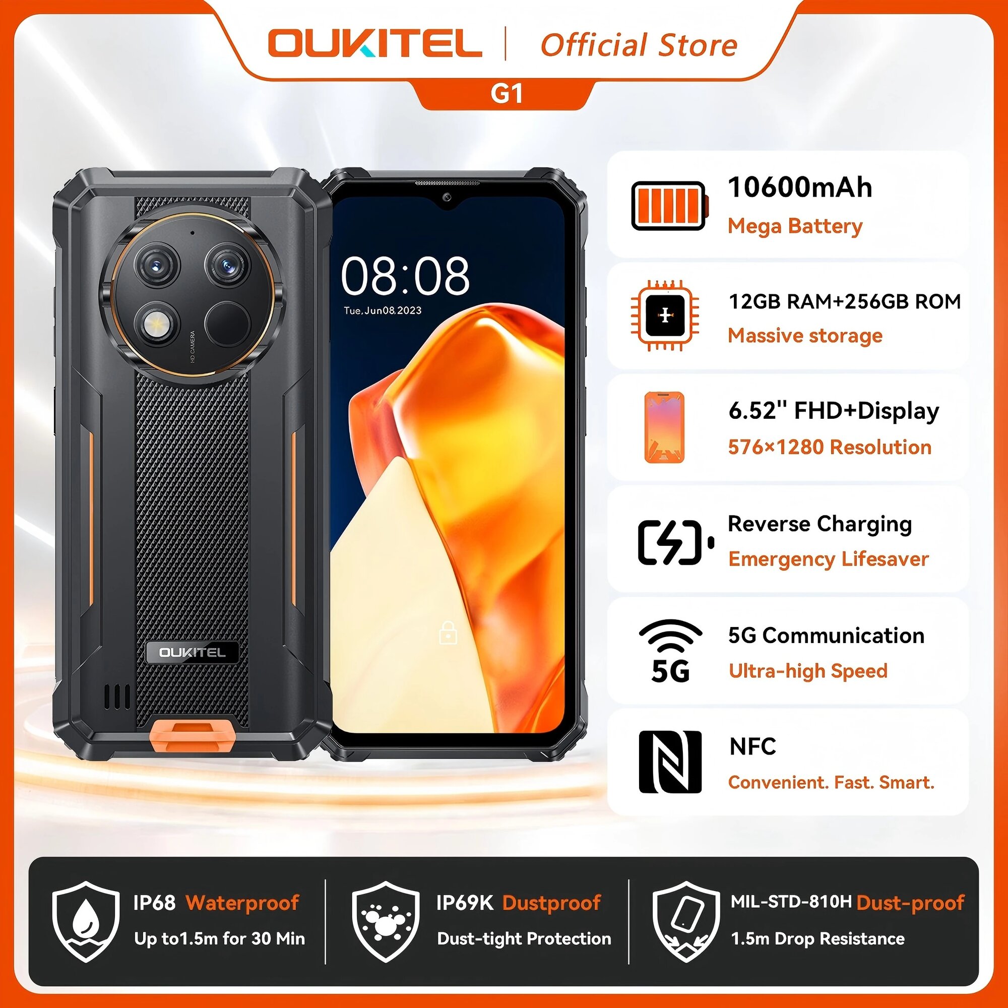 Смартфон Oukitel G1, 18/256ГБ, global