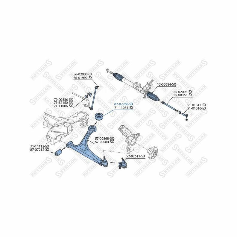 Сайлентблок рычага зад. Audi A3TT, VW Golf 98, STELLOX 8707260SX