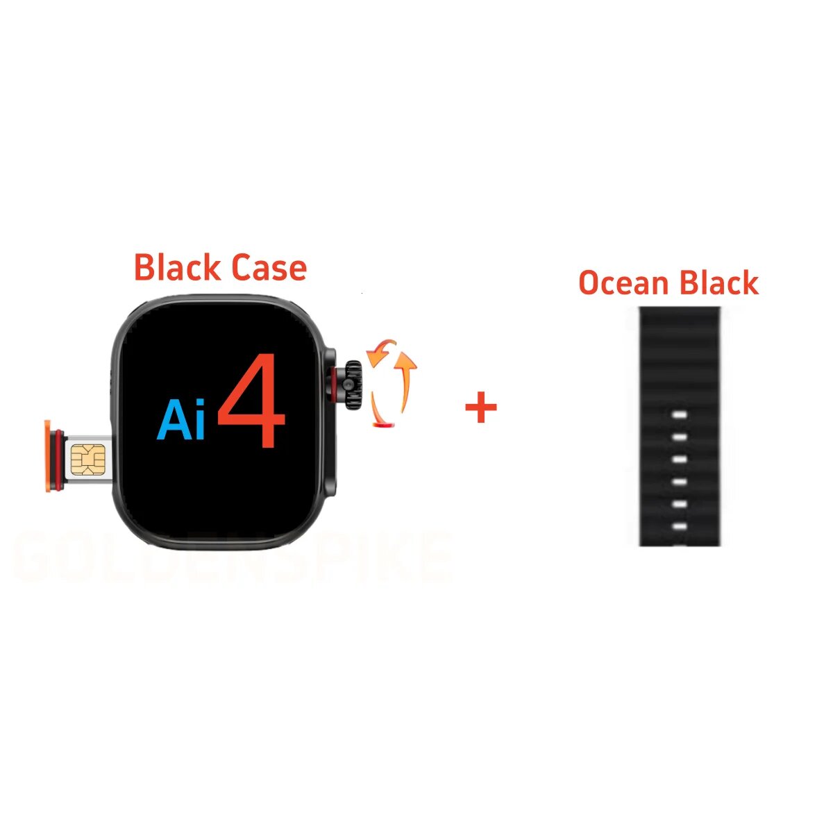 Microwear Ultra Ai4 4G Умные часы для мужчин 16GB 256GB, Black