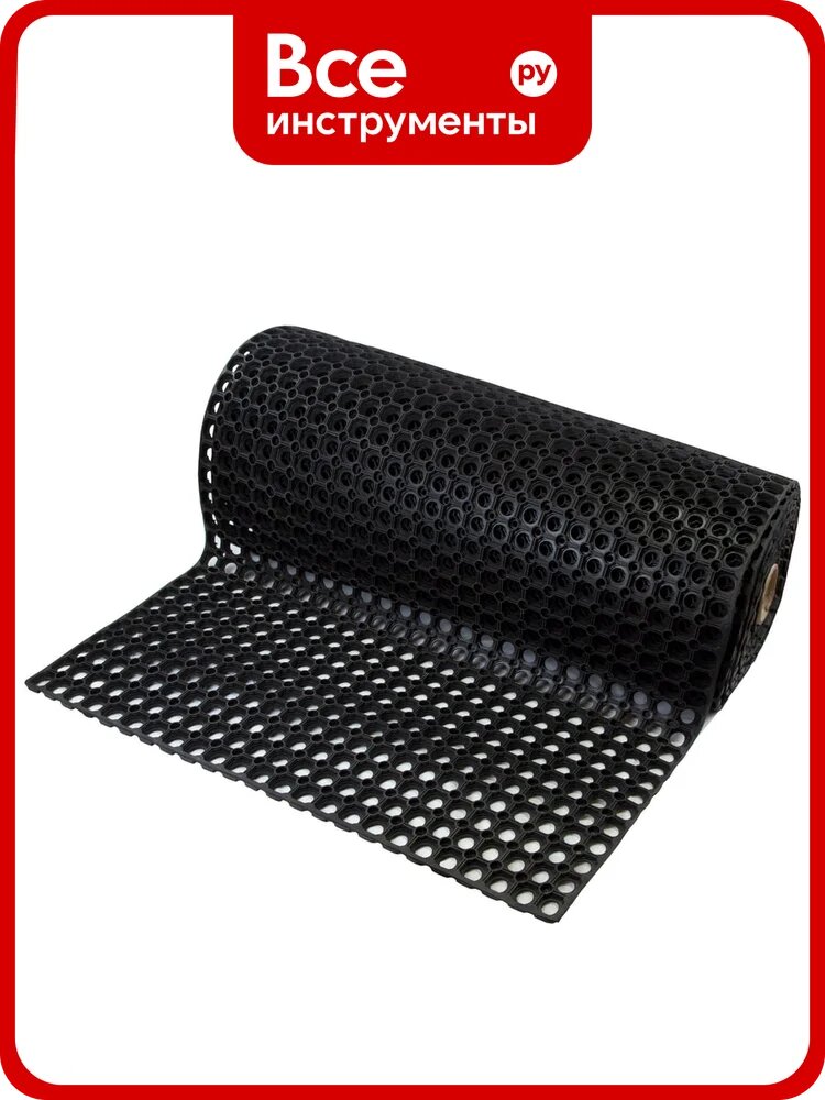Коврик-дорожка SunStep 30-042, грязесборная, 1x10м, резина, черный