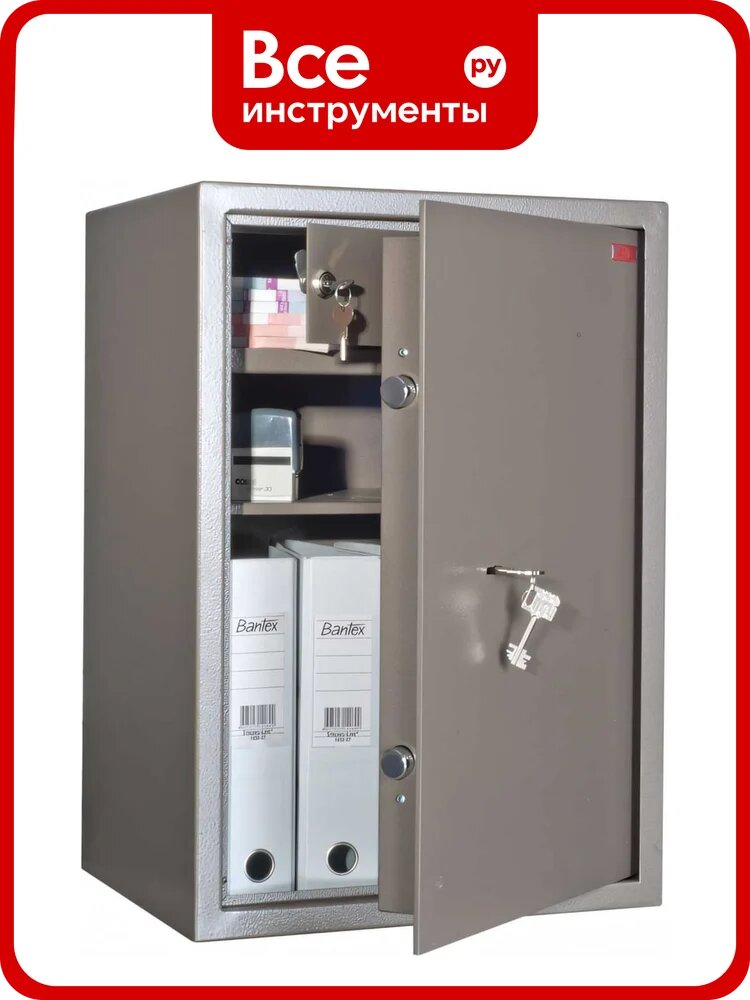 Сейф AIKO TM.63Т, для ценностей и документов, стальной, коричневый, 500x436x301мм