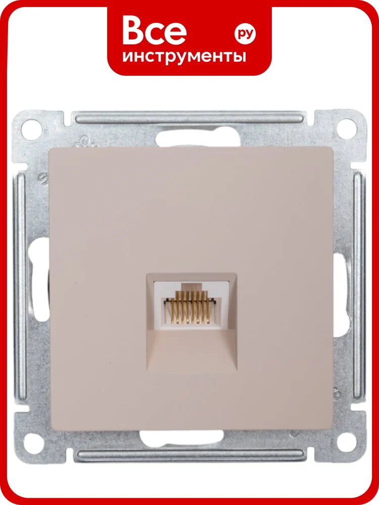 Компьютерная, Systeme, розетка rj45 Systeme Electric Atlasdesign песочный, кат 5е ATN001283, Механизм, (ранее