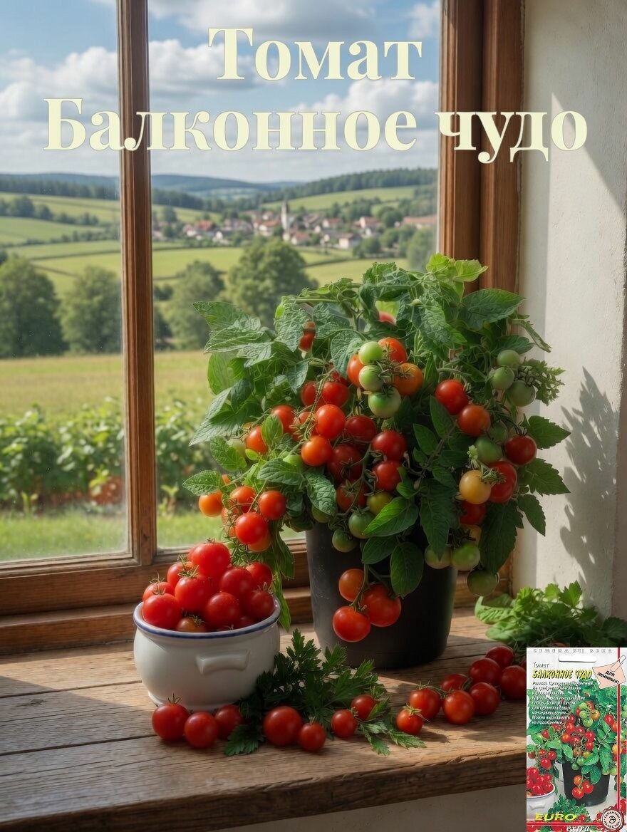 Томат балконный скороспелый Балконное чудо, семена скороспелый балконный