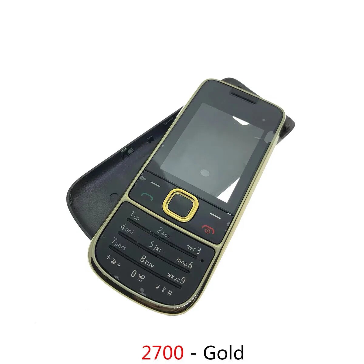 Новая задняя крышка средней рамки для Nokia 2700, средняя рамка корпуса, кнопка 2700 Gold