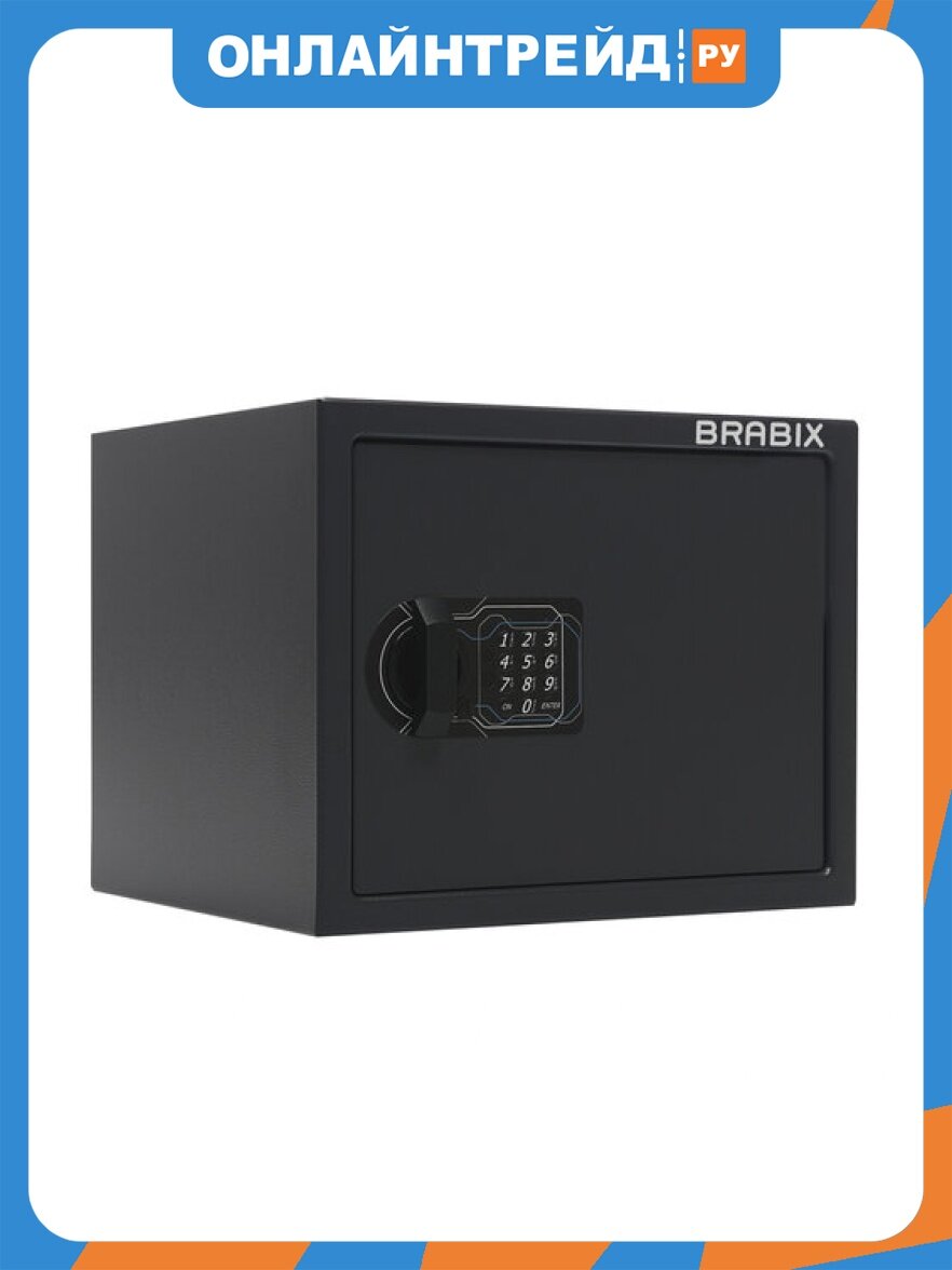Сейф мебельный Brabix "SF-280EL", 280х350х300 мм, электронный замок, черный, 291149, S103BR212414