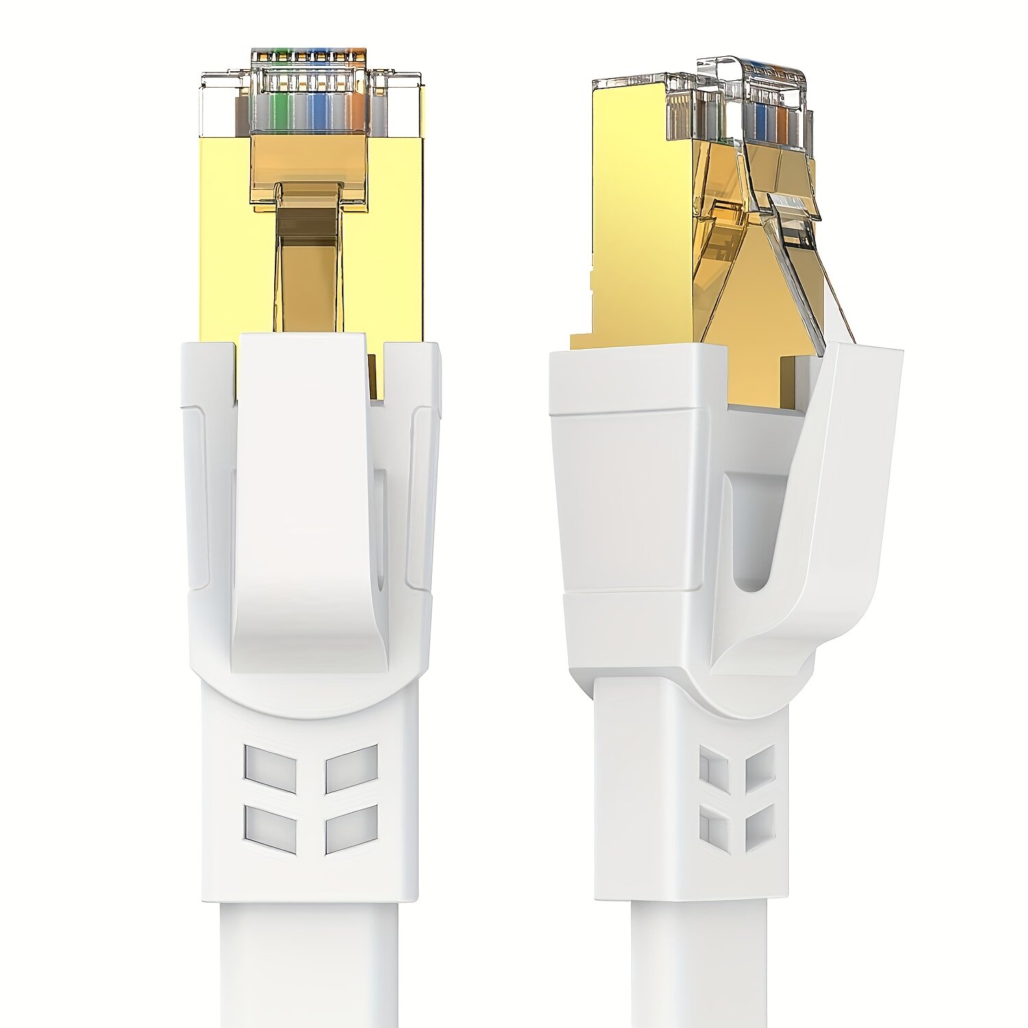 Кабель Ethernet Cat8 40 Гбит/с 2000 МГц плоский экранированный RJ45, белый, 3.3 фута, для PS5/PS4, ПК, роутера, модема, штекер-штекер