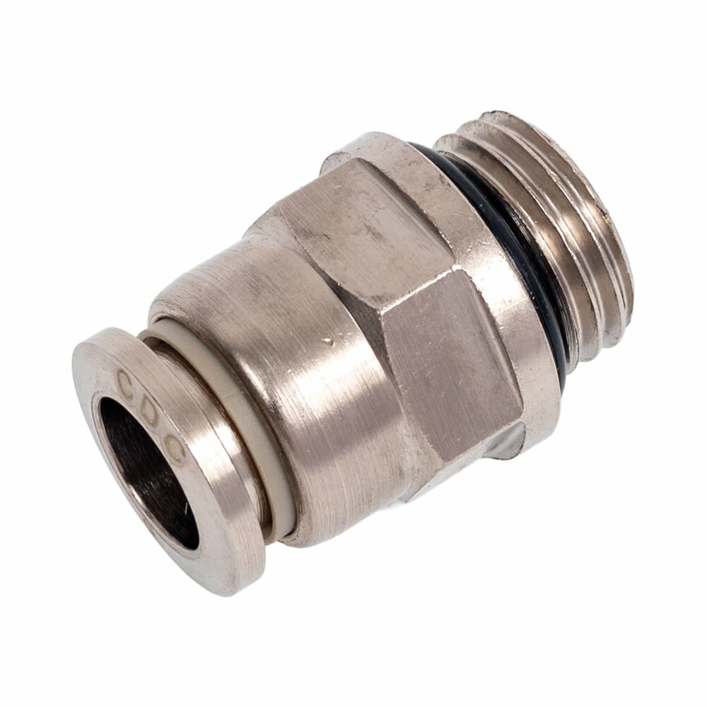 Фитинг 8 мм с наружной металлической резьбой G1/4" CDC Pneumatics BPC 08G02 — фото 1