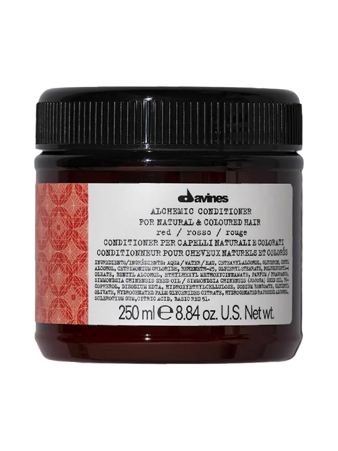 Davines Alchemic Кондиционер профессиональный для окрашенных волос, красный, Италия