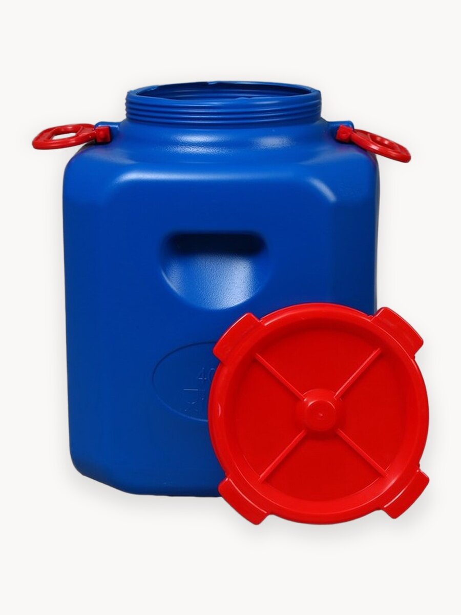 Фляга Сима-Ленд "Бочка", для хранения напитков, пластик, синяя, 40 л