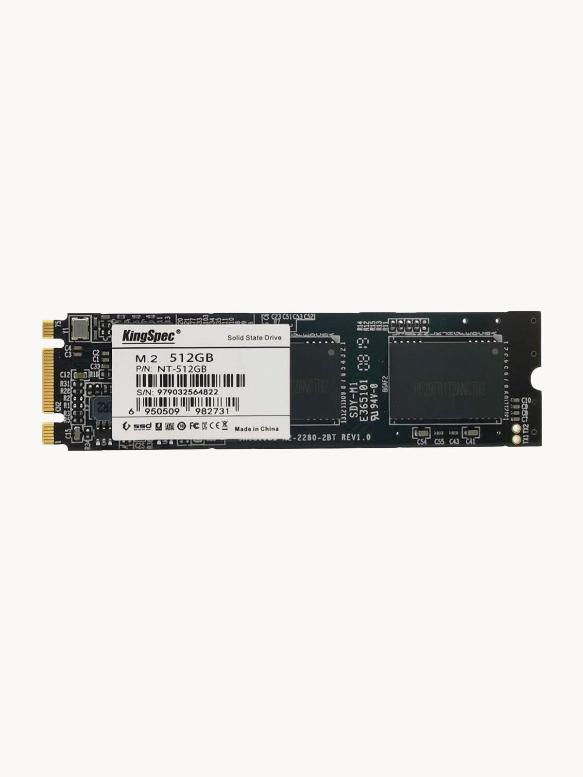 SSD накопитель KINGSPEC NT-512 512ГБ, M.2 2280, SATA III, M.2