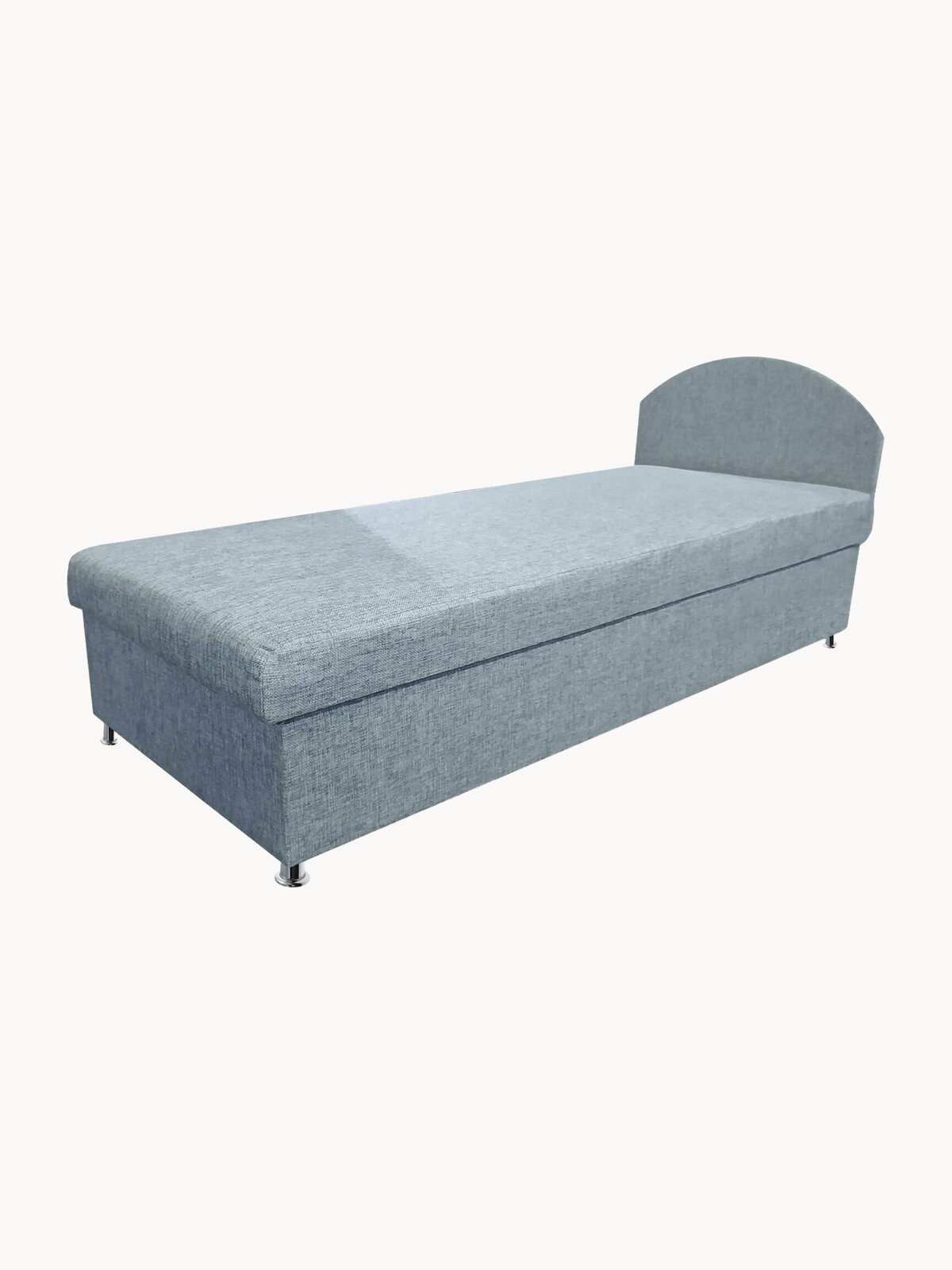 Кровать-тахта Даная 80x190 с ящиком, светло-серая рогожка