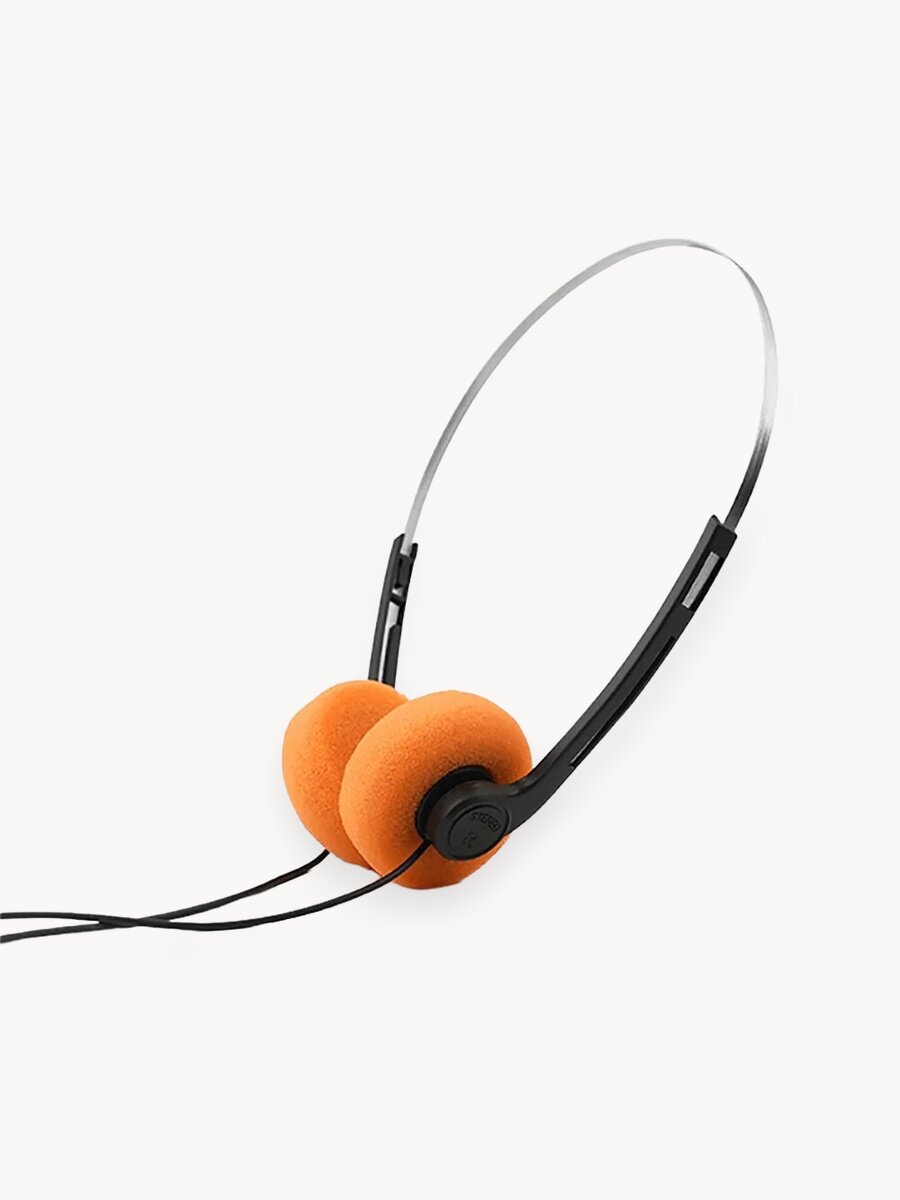 INS проводные ретро наушники MP3 Walkman черные/оранжевые ABS+ПВХ
