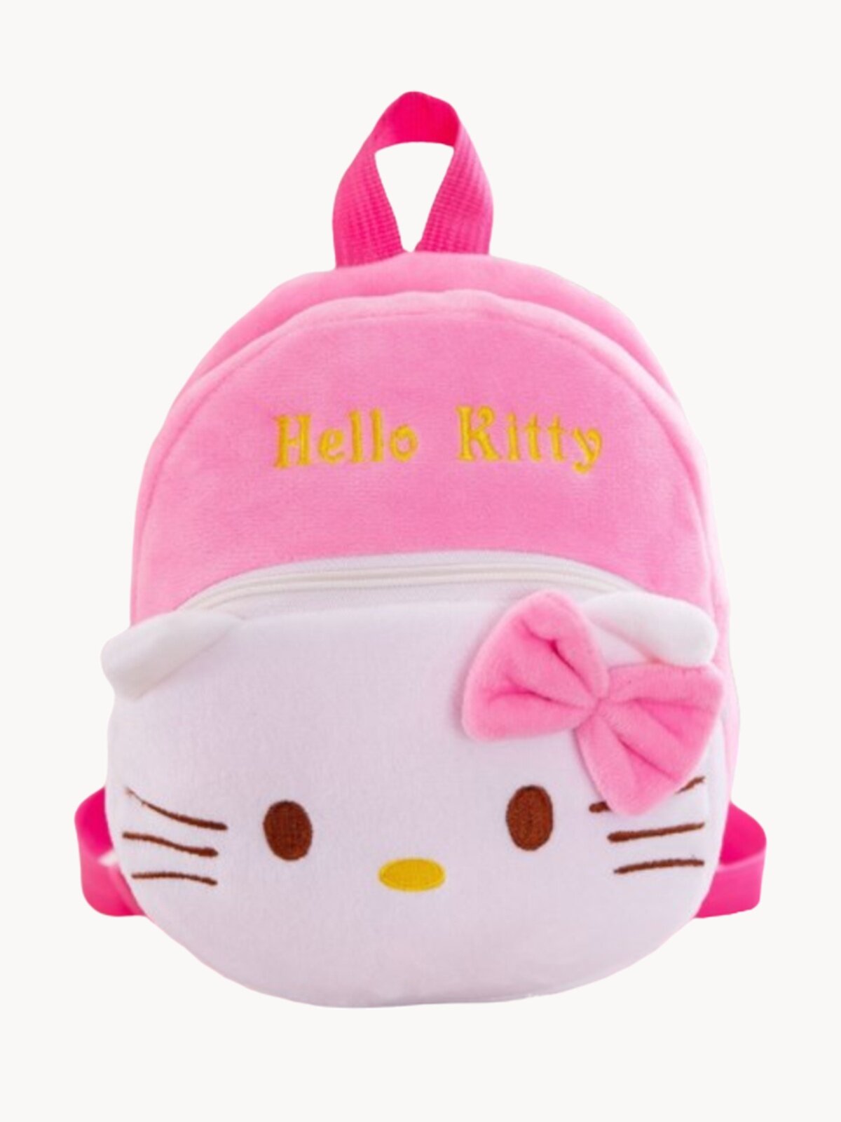 Детский плюшевый рюкзак "HELLO KITTY" Мама в теме, для девочек, 1 отделение, розовый