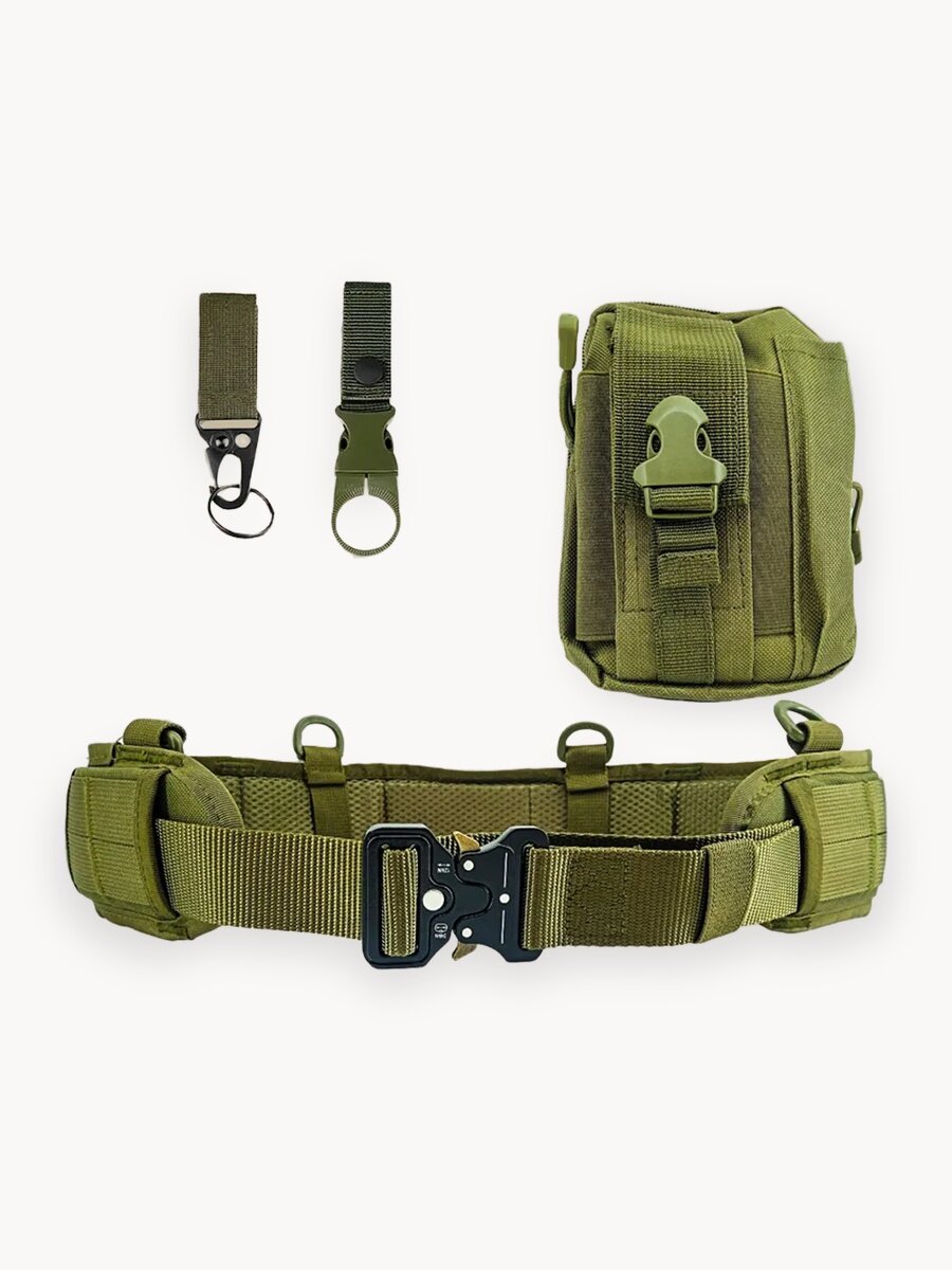 Пояс тактический/разгрузка + подсумок без плечевых ремней цвет Зеленый