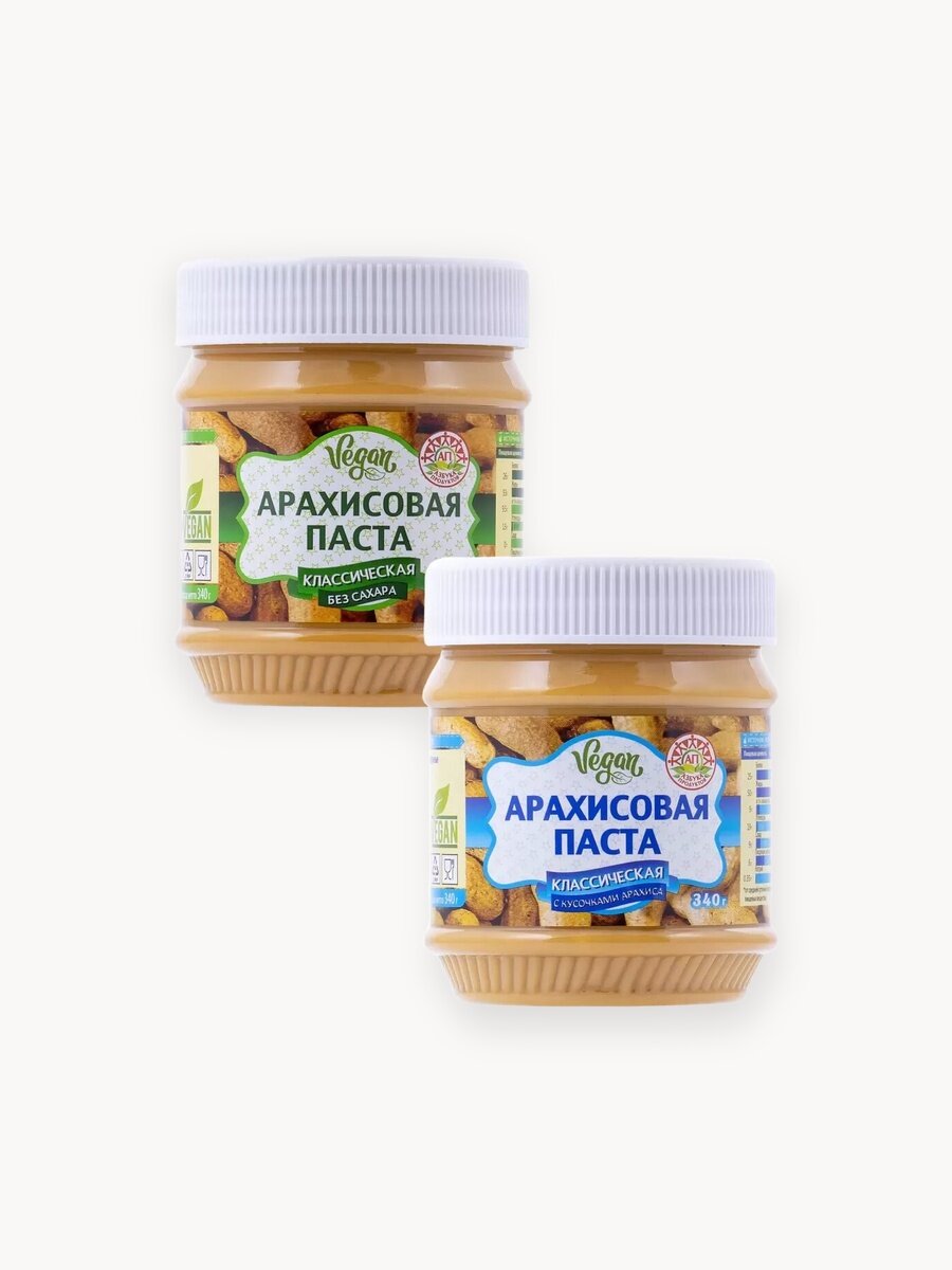 Арахисовая паста Классическая ассорти вкусов 340 г * 2 шт