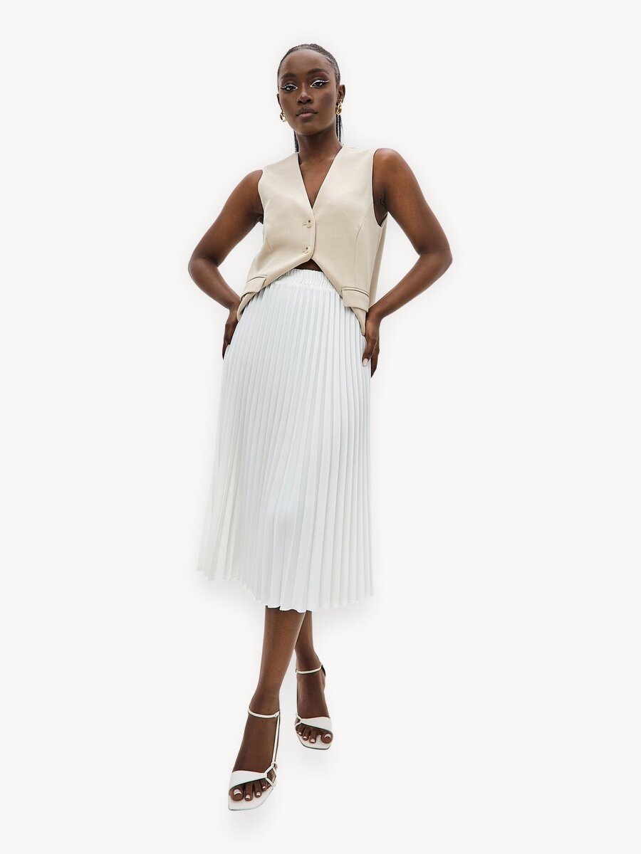 Юбка миди плиссированная белая