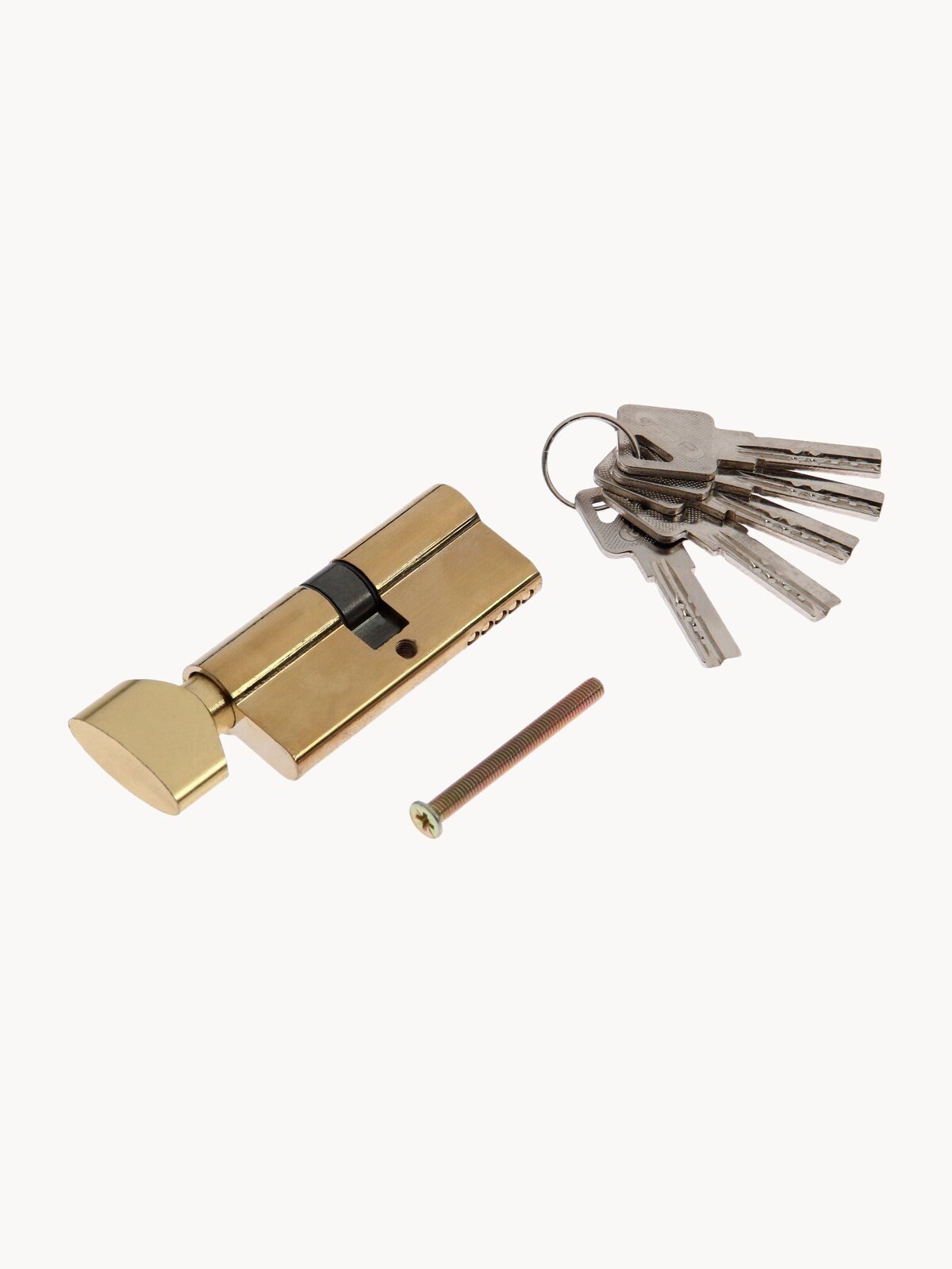 Цилиндровый механизм, 70 мм, с вертушкой, перфор. ключ, 5 ключей, цвет золото
