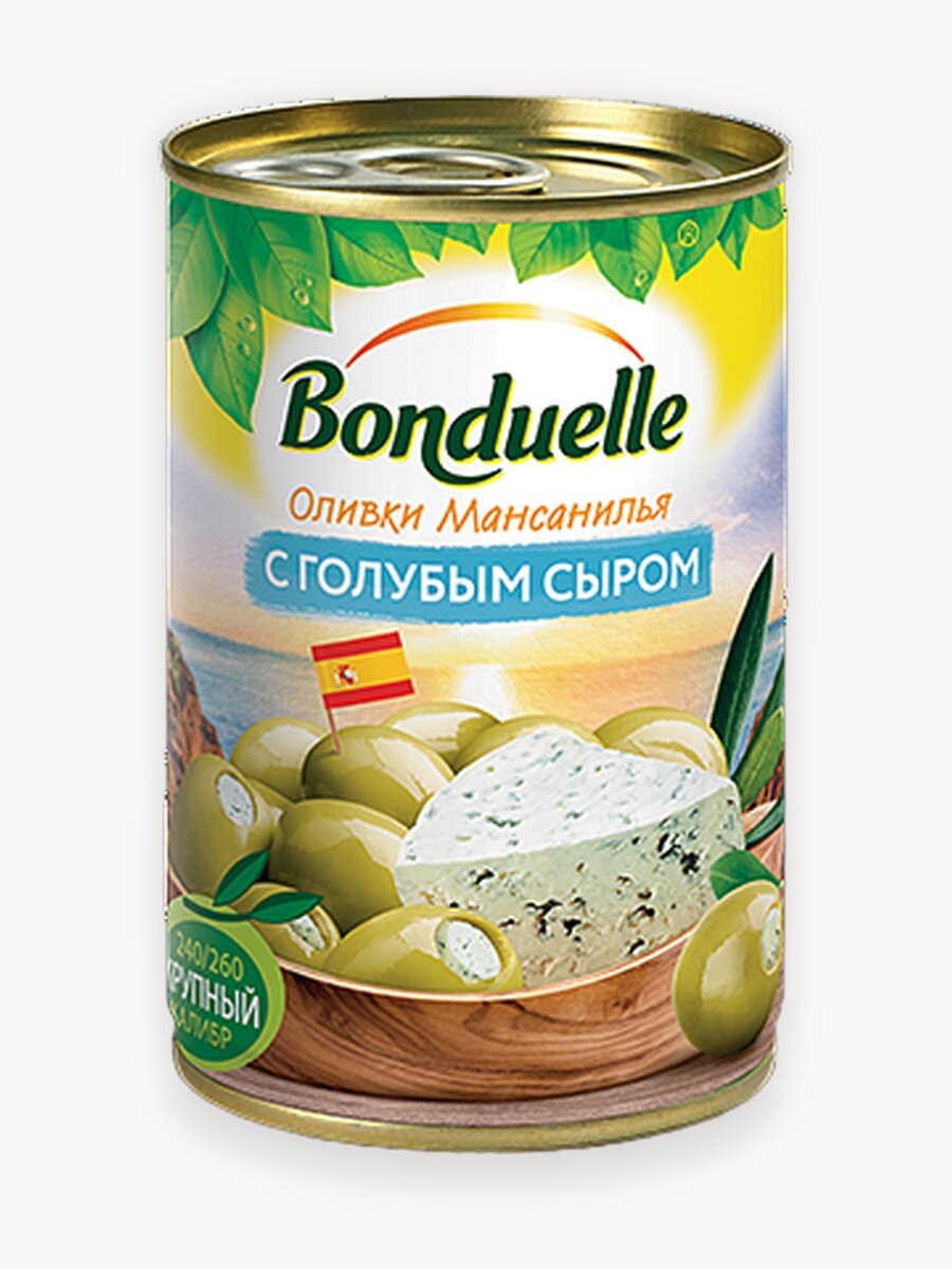 Оливки Бондюэль с голубым сыром 300г Испания