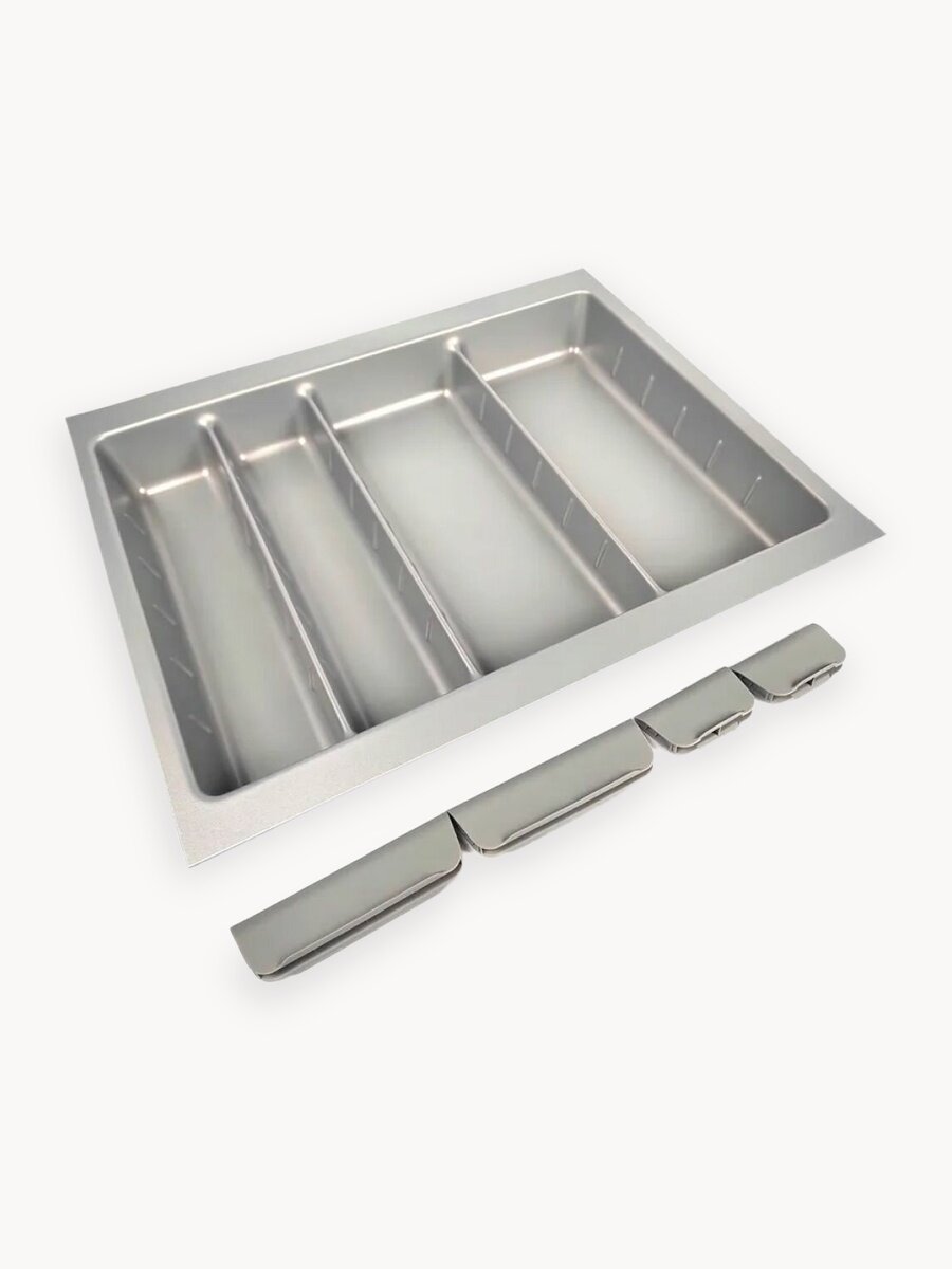 Лоток для столовых приборов HETTICH OrgaTray 590 для ящиков InnoTech Atira в базу 600 мм, 507х412 мм, цвет серебристый