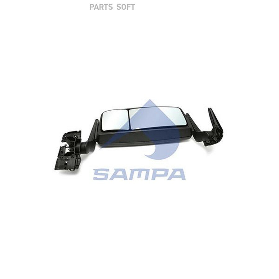Зеркало MAN левое в сборе TGX от официального дистрибьютора, SAMPA, артикул 022123
