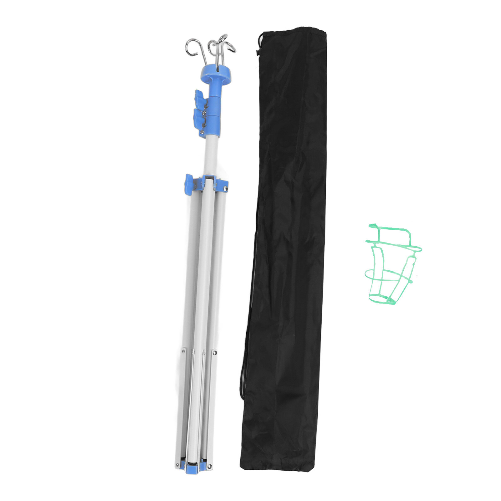 Штатив для внутривенных капельниц с 4 крючками, многофункциональный металлический складной напольный мешок для капельниц, для путешествий и больницы, 22 мм, белый.