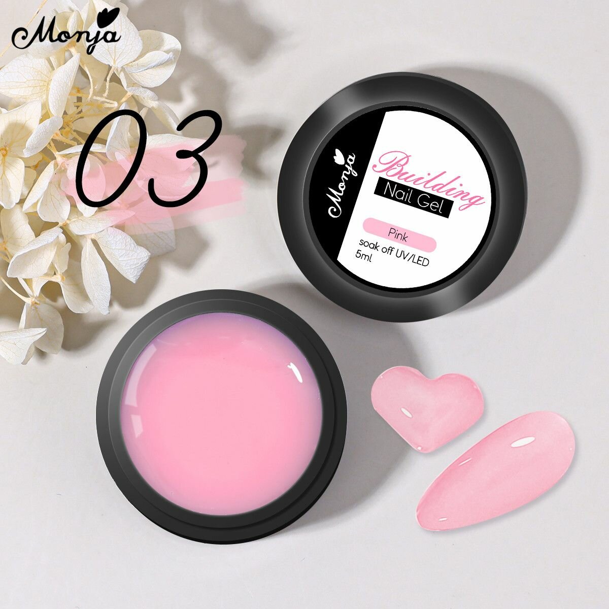 Клей для ногтей, Гель-слайм для крепления гелевых типс, страз и дизайна, клей для типс, база для экспресс наращивания, Monja