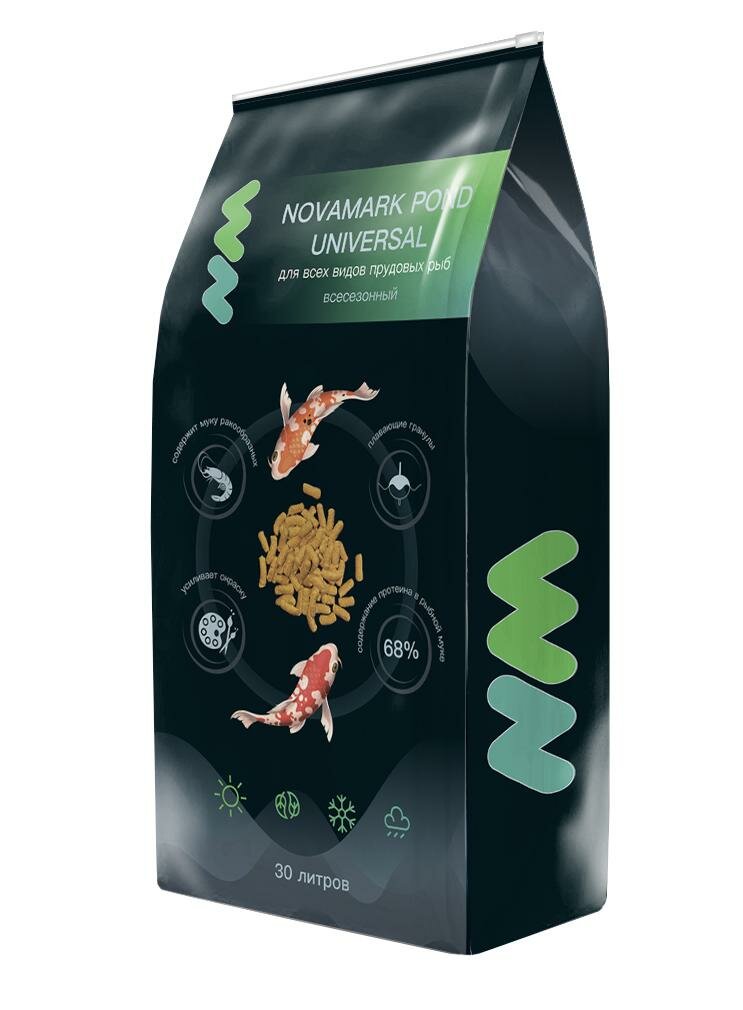 Корм для всех прудовых рыб NOVAMARK POND UNIVERSAL, палочки, 30 л