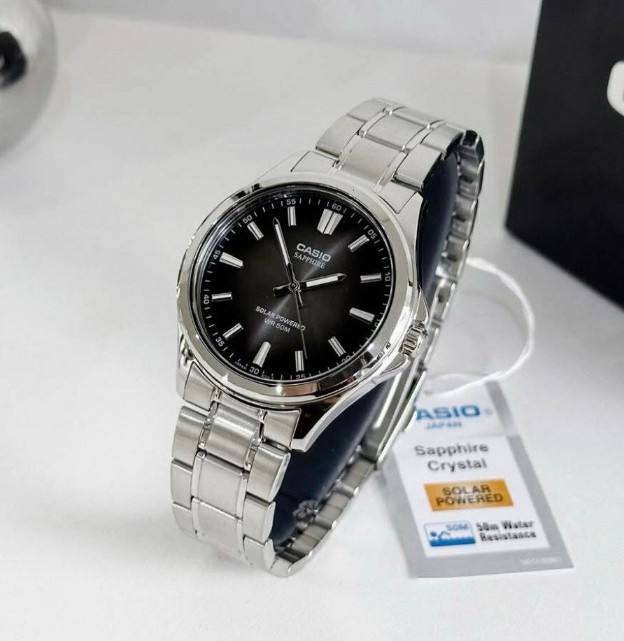 Наручные часы CASIO, черный, серебряный — фото 1
