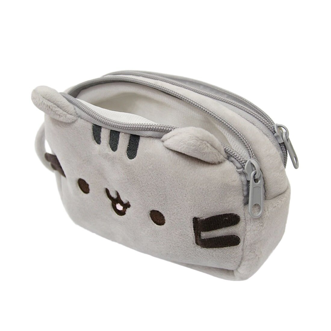 Пенал-косметичка мягкий Pusheen "Кот Пушин" два отделения, серый