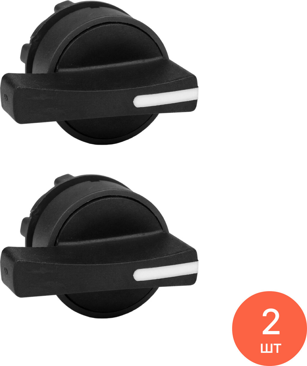 Головка переключателя КЭАЗ OptiSignal D22 A4-SJ-3 3 позиционная, металлическая, черная, размером 36.4х36.4х42мм, IP65 / электрика (комплект из 2 шт)