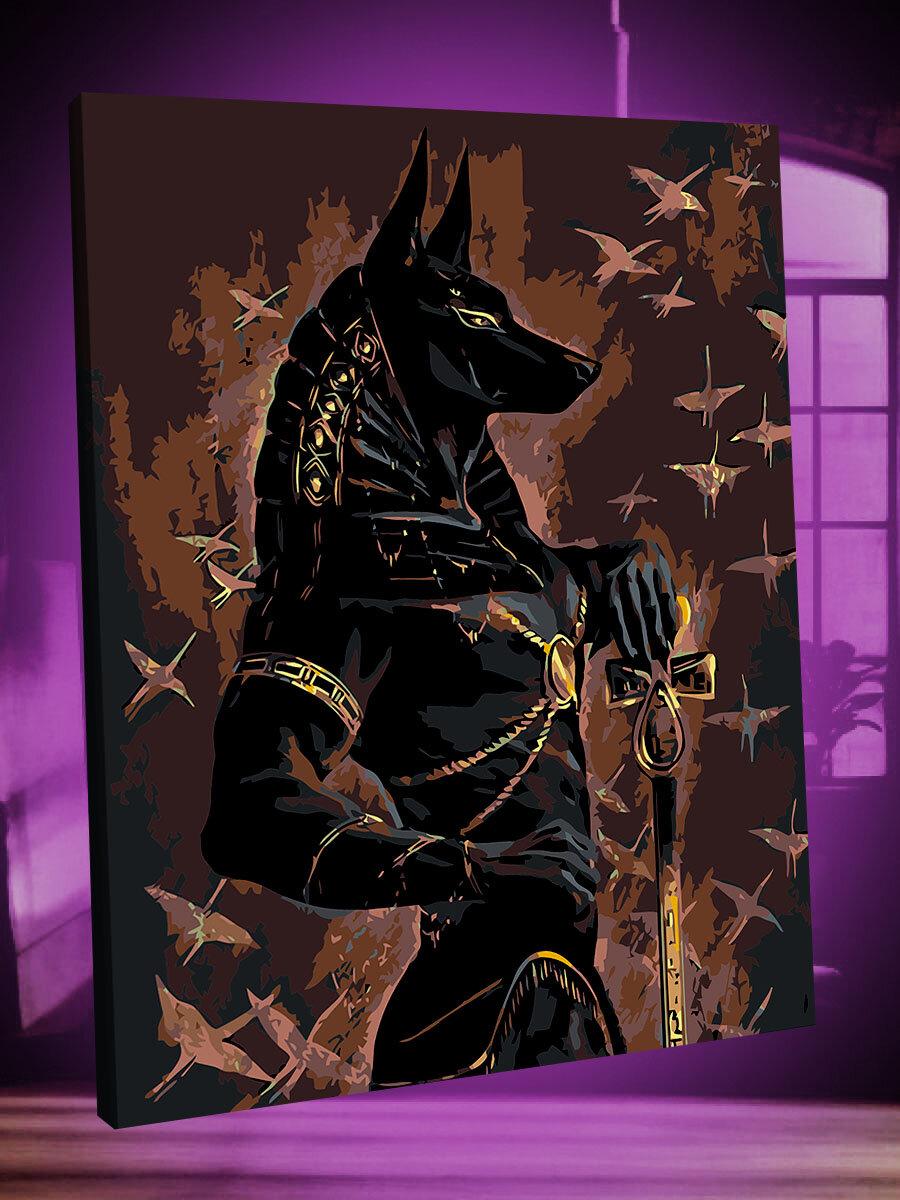 Картина по номерам Портрет Девушки неон / Portrait of a neon Girl холст на подрамнике